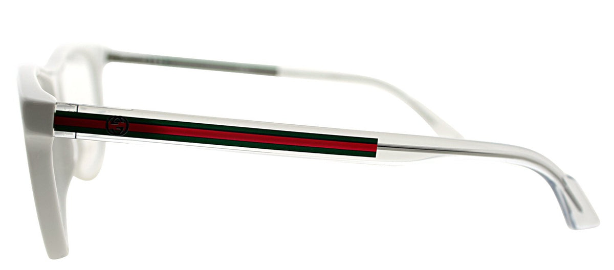 Gucci GG 3725 Rectangle Plastic Eyeglasses - White – Glassandlens